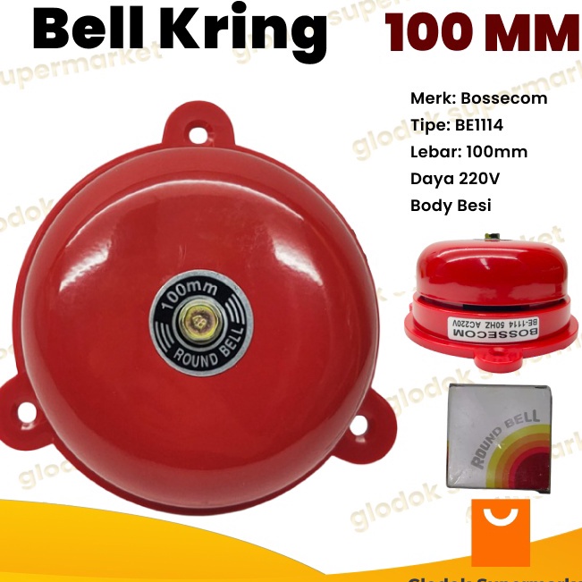 Jual lF Bel Kring 1mm Bossecom BE1114 Bell Listrik Sekolah Pabrik Fire ...
