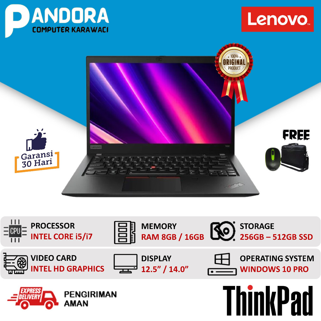 Jual LAPTOP LENOVO THINKPAD CORE i5 / i7 RAM 16GB SSD 512GB MULUS MURAH ORIGINAL BERGARANSI ...
