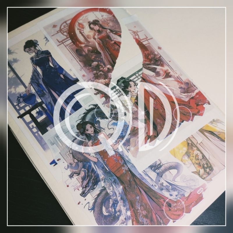 Jual isi 4 lembar stiker kertas hanfu cantik sticker doff ukuran A6 ...