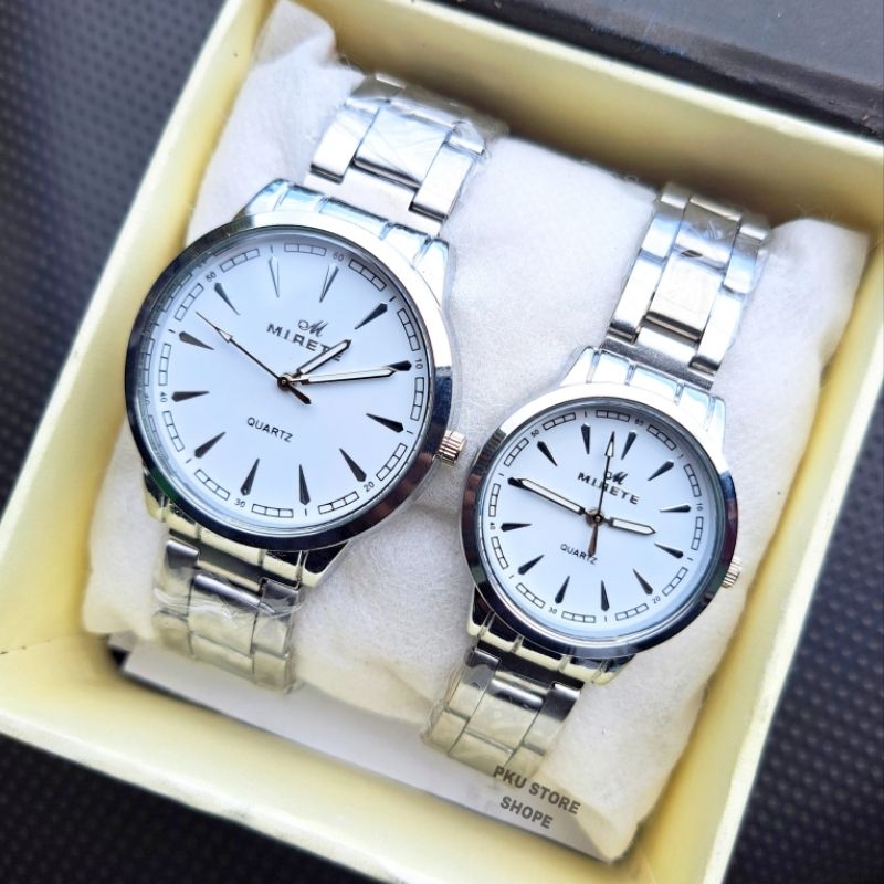 Jual Jam Tangan Couple Pria Dan Wanita MIRETE Kasual Analog Tali ...