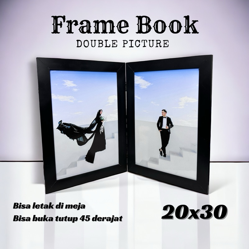 Jual Frame Book Double picture / foto buku / bingkai foto meja ...