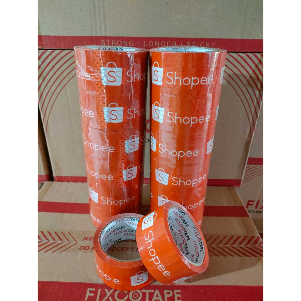 Jual LAKBAN PRINTING SHOPEE DASAR ORANGE LIST PUTIH 60 YARD / SATUAN ...