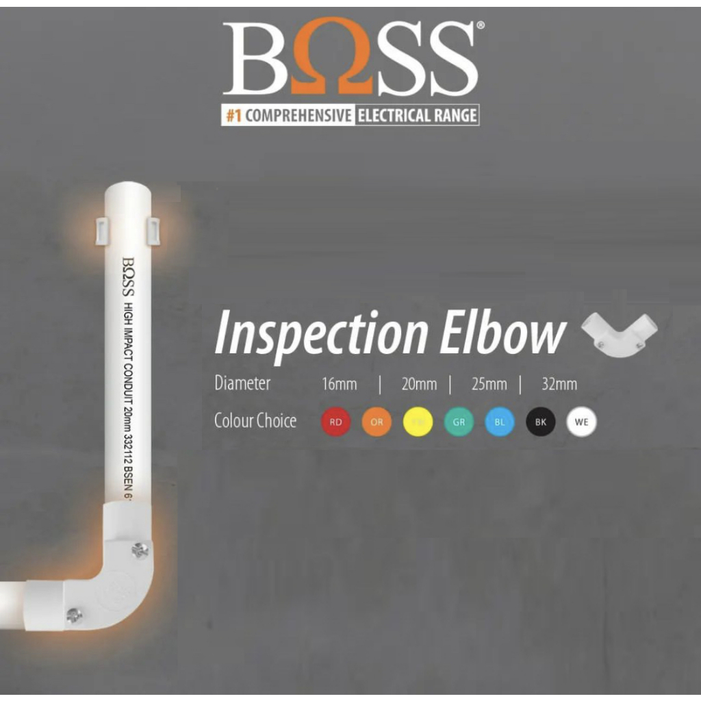Jual Elbow/Knee PVC Conduit 20mm/25mm BOSS B244/20 WE B244/25WE ...