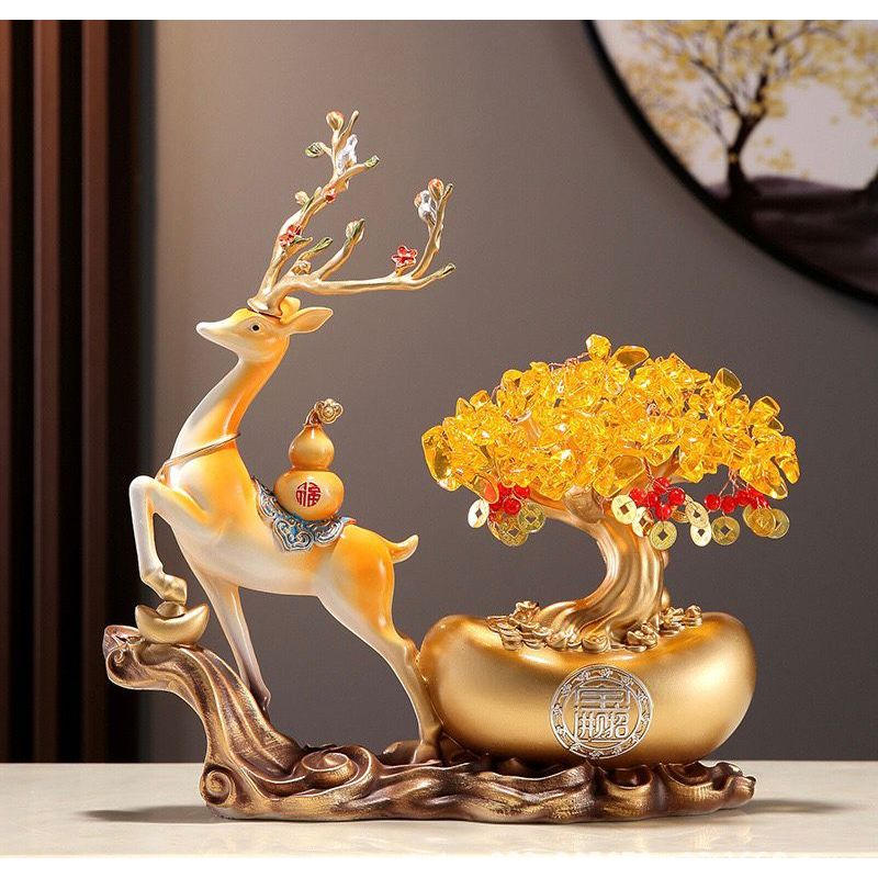 Jual Lucky Deer Money Tree Pajangan Rusa Dengan Pohon Crystal ...