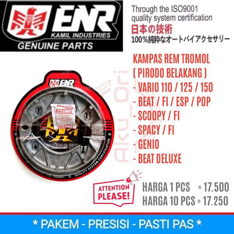Jual PIRODO VARIO ENR kampas rem belakang tromol beat karbu beat f1 ...