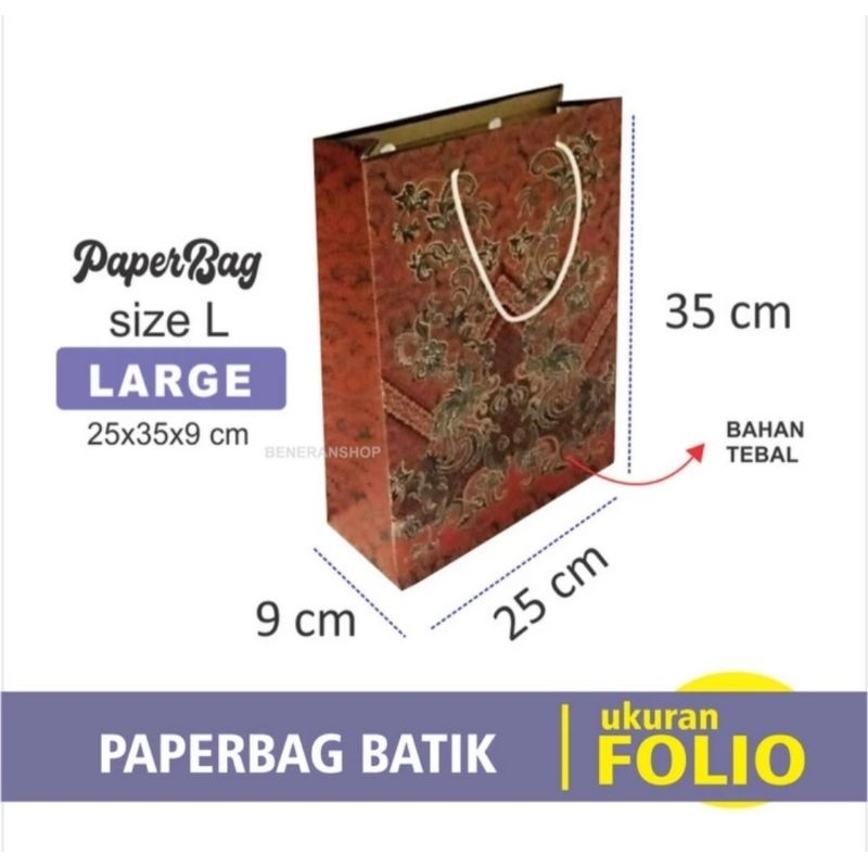 Jual Paper bag batik - Tas kertas paperbag craft ukuran L / Polio ...