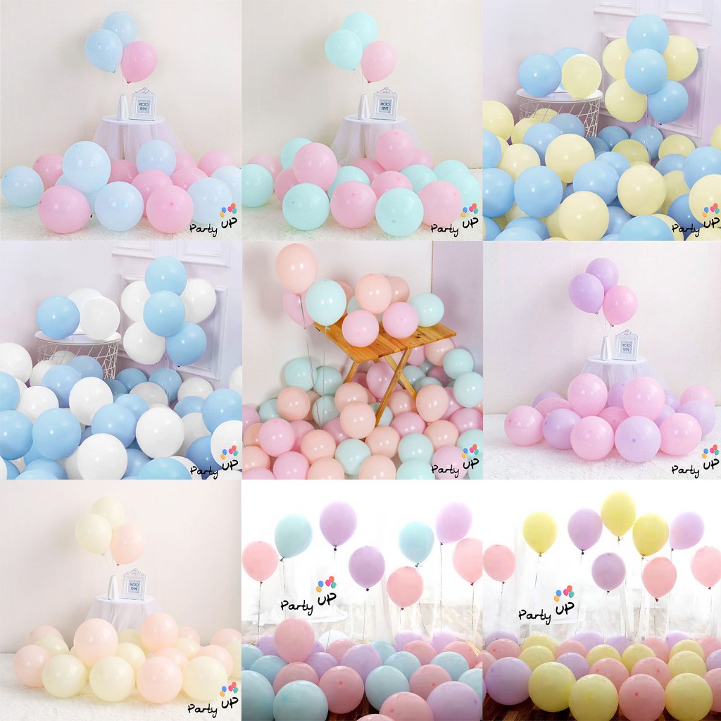 Jual [Paket Latex] Balon Latex Pastel Mix Warna / Biru Ungu Pink / Pink ...
