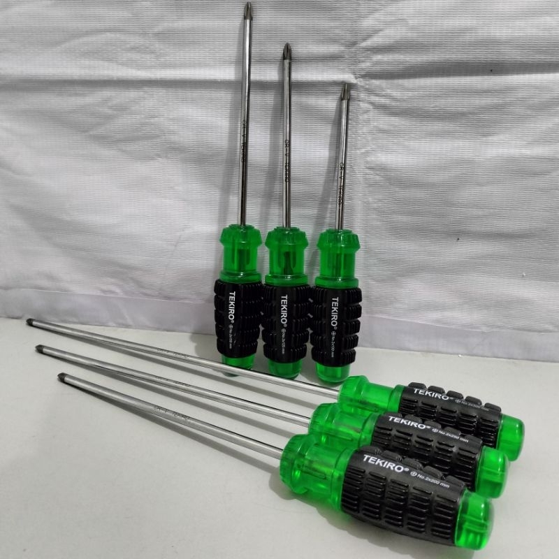 Jual OBENG LANCER "TEKIRO" GG.HIJAU VARIAN UKURAN ||OBENG LANCER TEKIRO ...