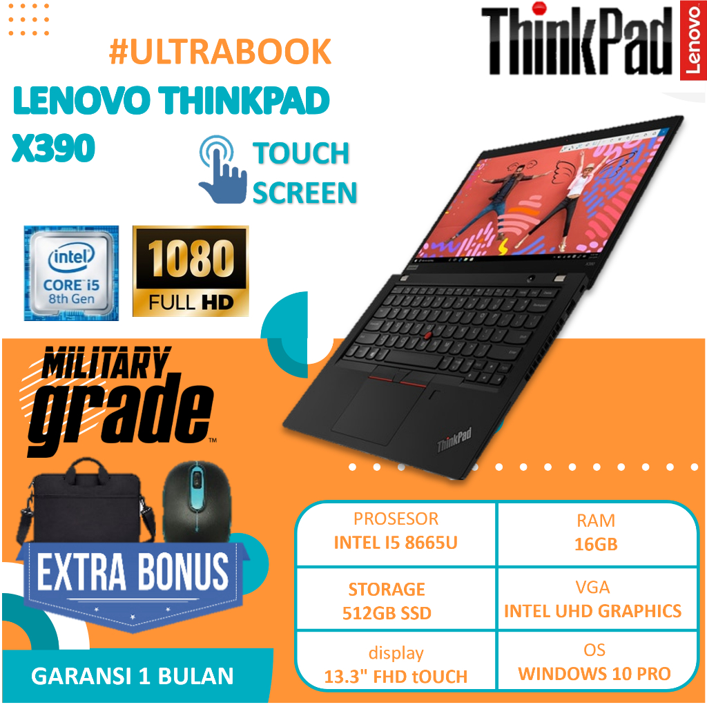Jual Lenovo Thinkpad X390 i7 Gen 8 RAM 8GB 1TB Full HD Touchscreen ...