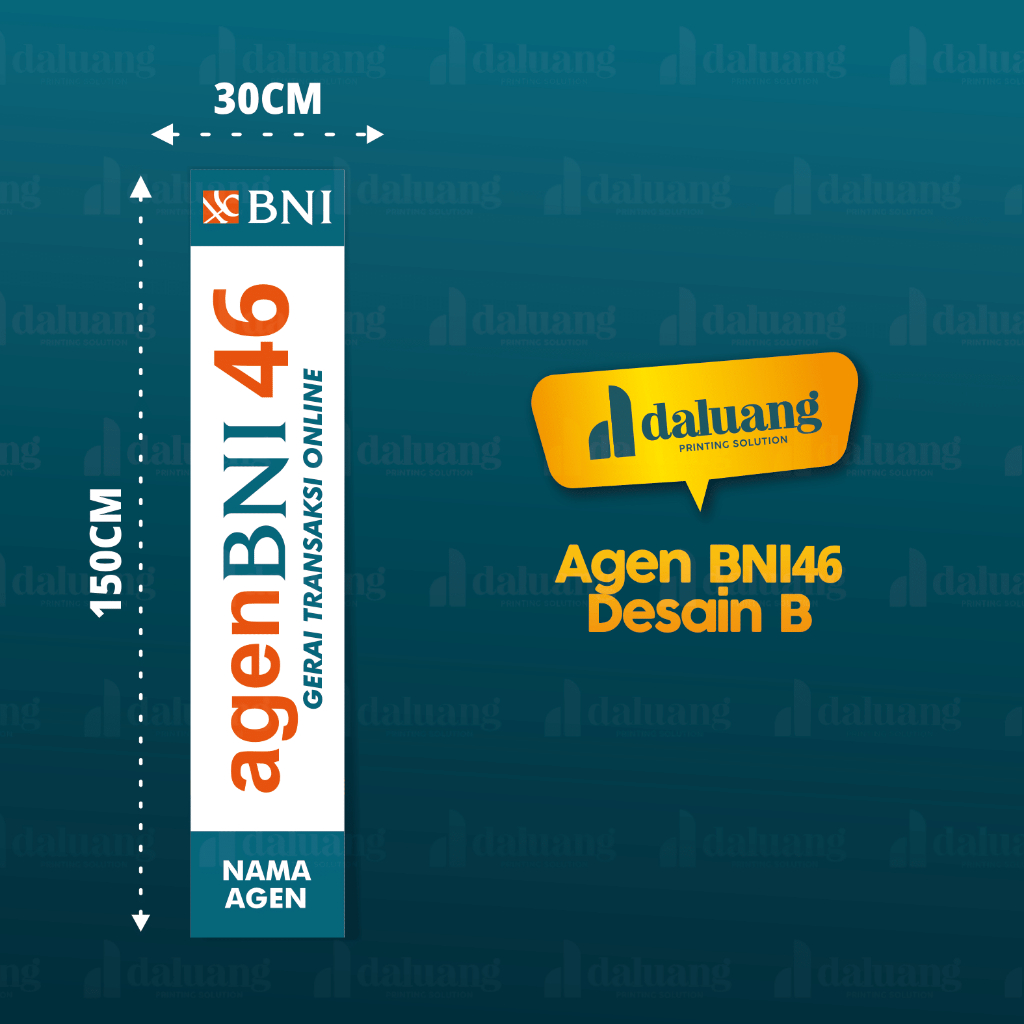 Jual 150x30CM | Spanduk Banner Custom Agen Bank BRILink Mandiri BNI46 ...
