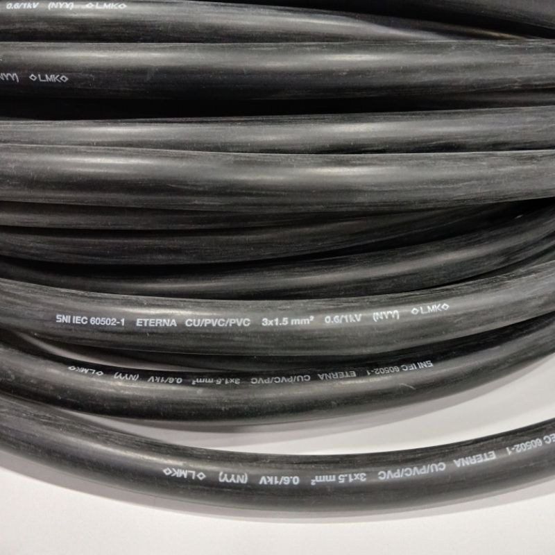 Jual Kabel listrik NYY 3x1,5mm ETERNA / kabel engkel [ecer per 1 meter ...