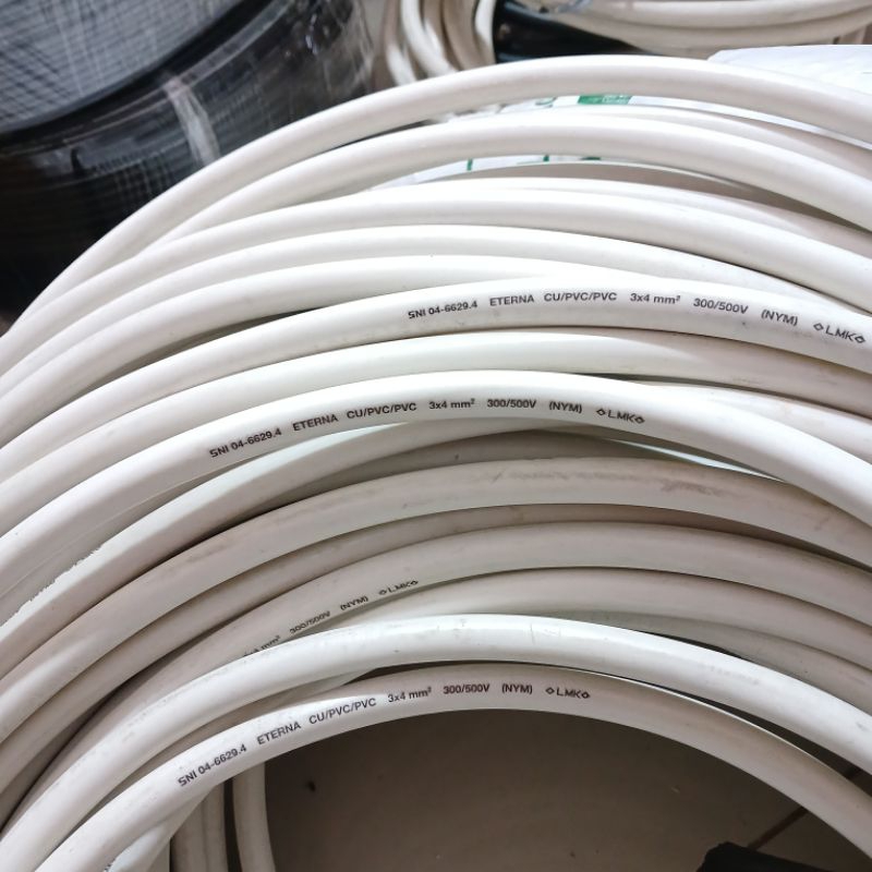 Jual Kabel listrik NYM 3x4mm ETERNA / kabel engkel [ecer per 1 meter ...