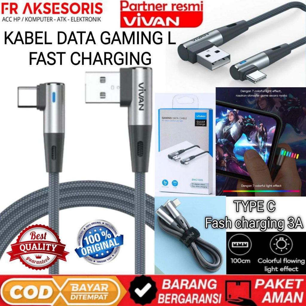 Jual Kabel Data TYPE C Fast Charging VIVAN BWC100S KABEL DATA Type C ...