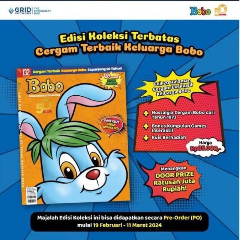 Jual [SIAP KIRIM] MAJALAH BOBO EDISI 50 TAHUN | Shopee Indonesia