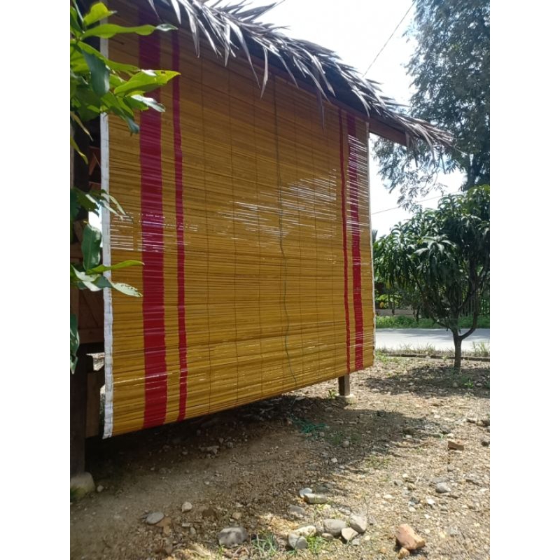Jual Tirai krey bambu outdoor sawit vernis/pelitur uk2x2m+tali ring kerekan | Shopee Indonesia