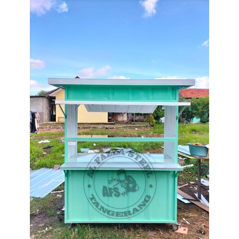 Jual booth jualan booth portable gerobak jualan 150x60x200cm | Shopee ...