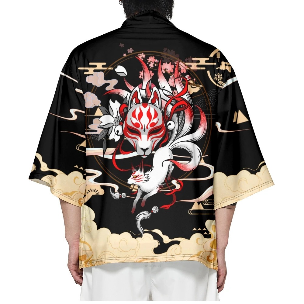 Jual KIMONO HAORI STYLE JAPANESE FOX KITSUNE for unisex VINTAGE ...