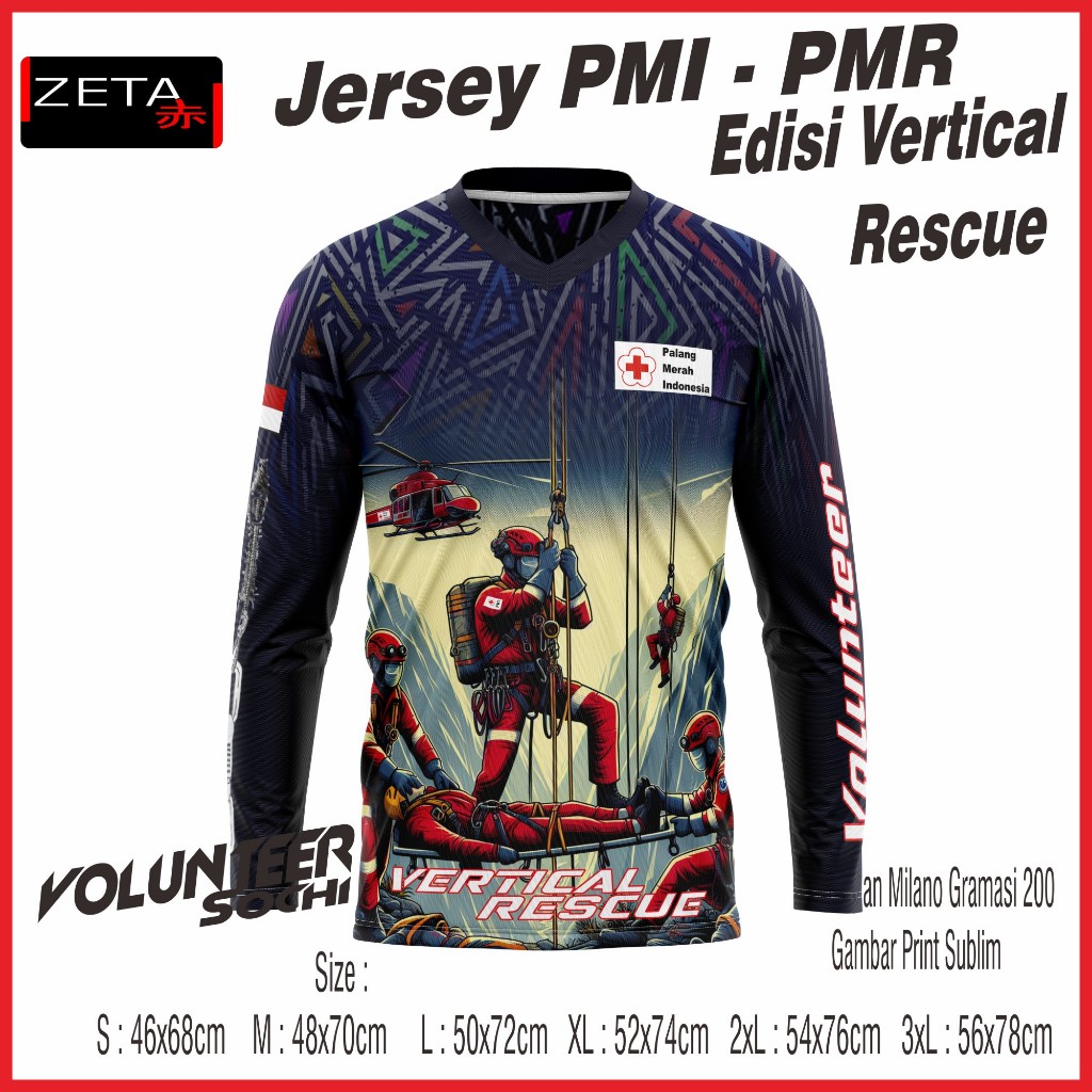 Jual Jersey PMI - PMR Edisi VERTICAL RESCUE | Shopee Indonesia