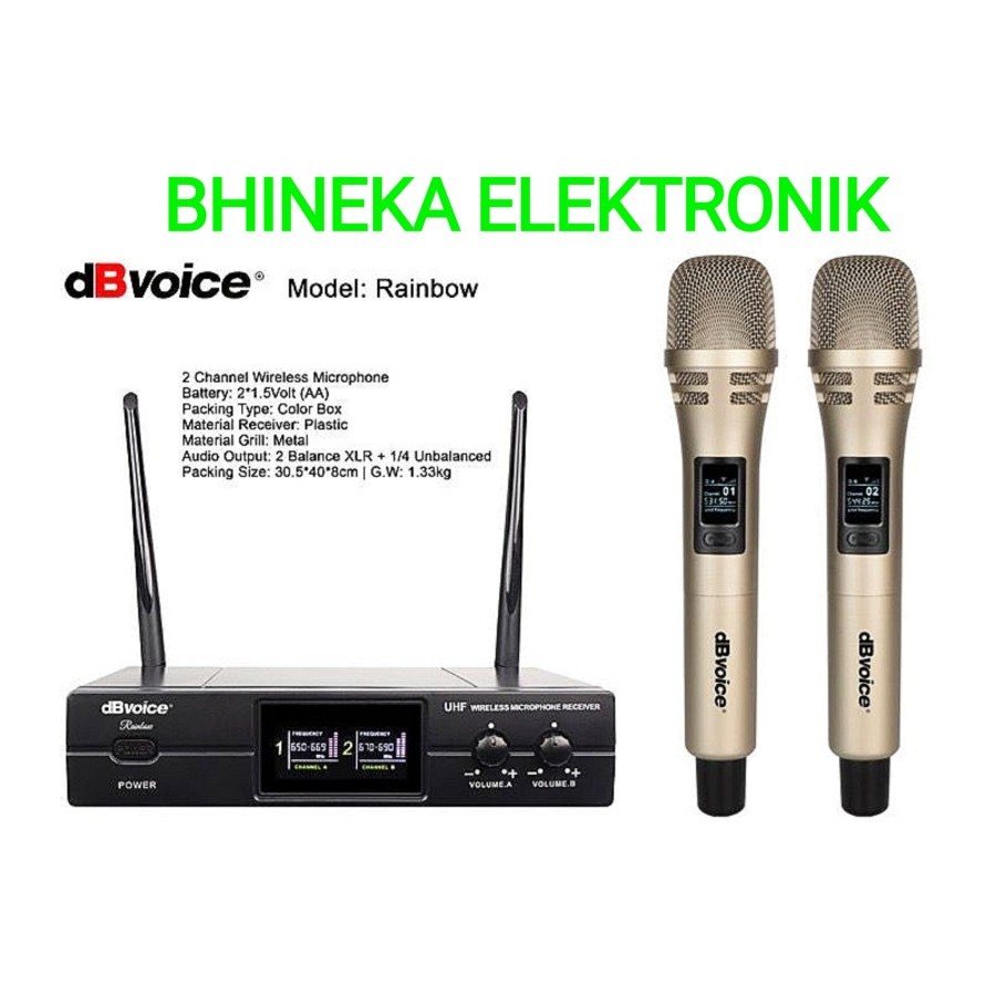Jual mic wireless dbvoice rainbow original Rainbow 2mic pegang handheld ...