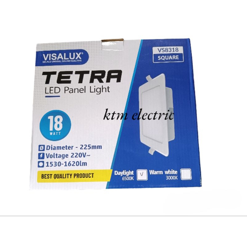 Jual downlight lampu panel visalux 18watt petak/panel light tetra ...