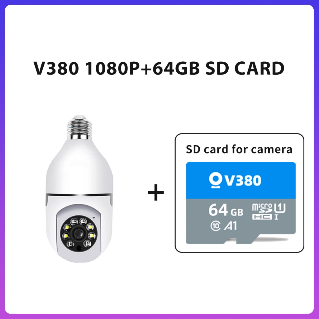 Jual V380 Pro Q15 Blub PTZ Camera 1080p Kamera Keamanan IP Pelacakan ...