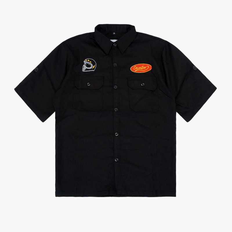 Jual Covertee Work Shirt Custom Cult Black Unisex - Kemeja Workshirt ...