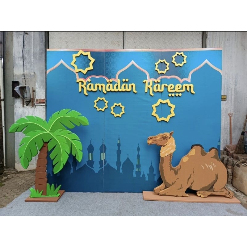 Jual SUPER JUMBO DEKORASI RAMADHAN KAREEM IDUL FITRI UNTA POHON KURMA ...