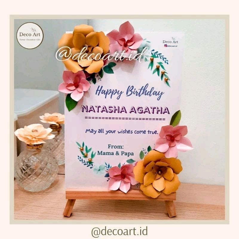 Jual DECO ART - Papan Bunga Kertas Custom Ucapan Selamat Wedding ...
