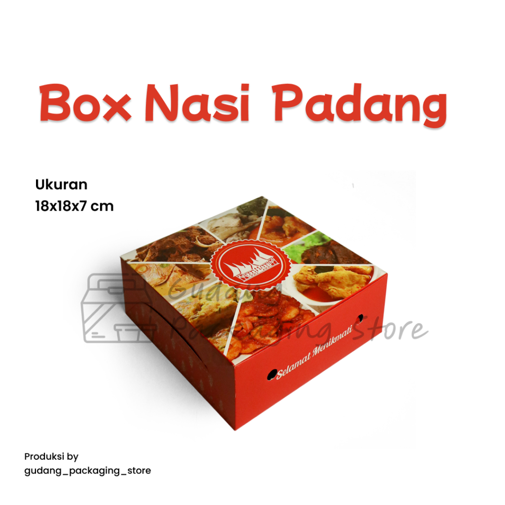 Jual Dus Kemasan | Box Nasi Padang | 18x18 | 100 pcs | Shopee Indonesia