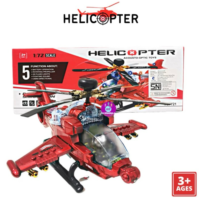 Jual Mainan 1:72 Scale Helicopter Acousto-optic Toys with Sound & Light ...