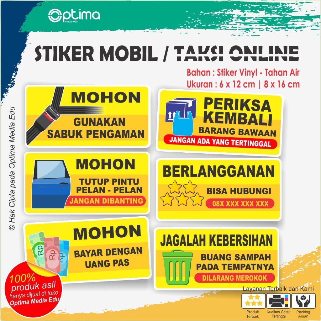 Jual Cetak Stiker Mobil Umum seperti angkot, ojek, taksi, dan lain lain ...