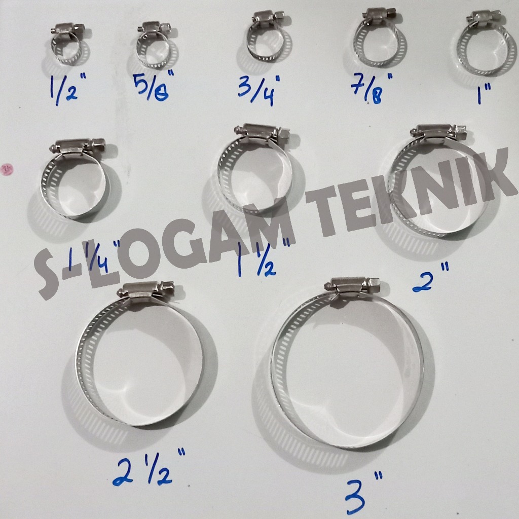 Jual Klem Selang Hose Clamp Pipa Air Selang Stainless Steel Taiwan 1/2 ...