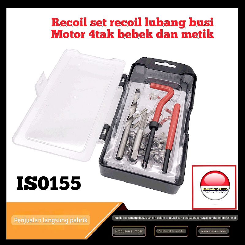 Jual helicoil recoil set recoil m10x1.0 recoil busi bebek dan metik set ...