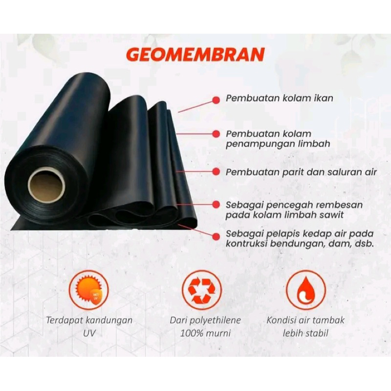 Jual Hdpe geomembran ukuran 4x30 meter tebal 300 micron ( Terpal Tambak ...