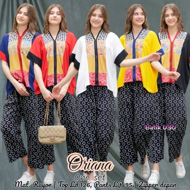 Jual (Semerbak) Setelan Wanita Oriana List Rayon Premium lengan pendek ...