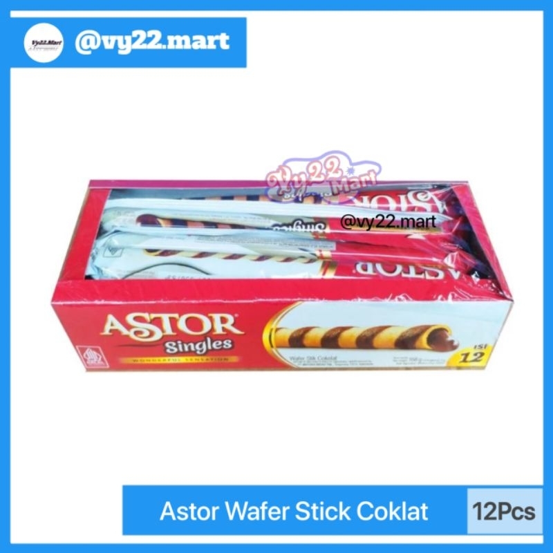Jual Astor Wafer Stick Chocolate Coklat Box isi 12Pcs per Box | Shopee ...
