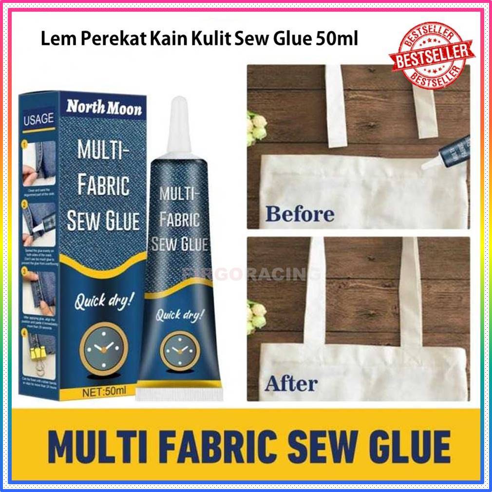 Jual Lem Kain Cairan Liquid Lem Perekat Kain Kulit Sew Glue 50ml ...