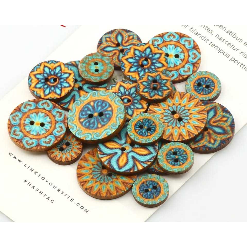 Jual Kancing Kayu Etnik Mandala (10 pcs) | Shopee Indonesia