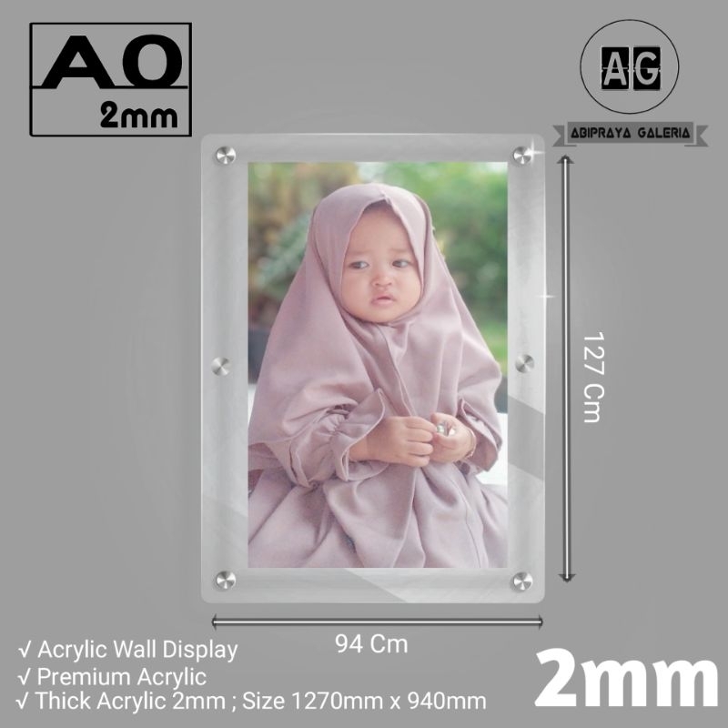 Jual Frame Akrilik A0 2mm 94cm x 122cm Frame Bingkai Foto/Poster ...