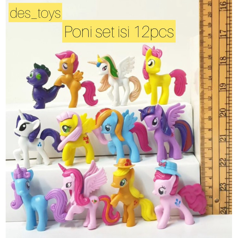 Jual NEW!! MAINAN ANAK KUDA PONI/LITTLE PONY SET TOPPER CAKE HIASAN ...