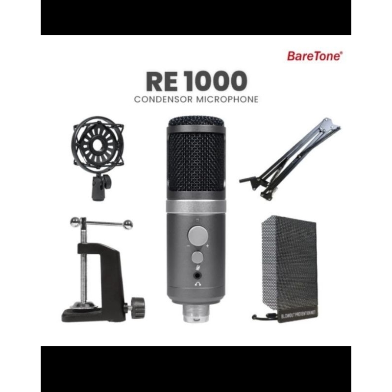 Jual MIC BARETONE RE1000 RECORDING CONDENSOR ORIGINAL | Shopee Indonesia