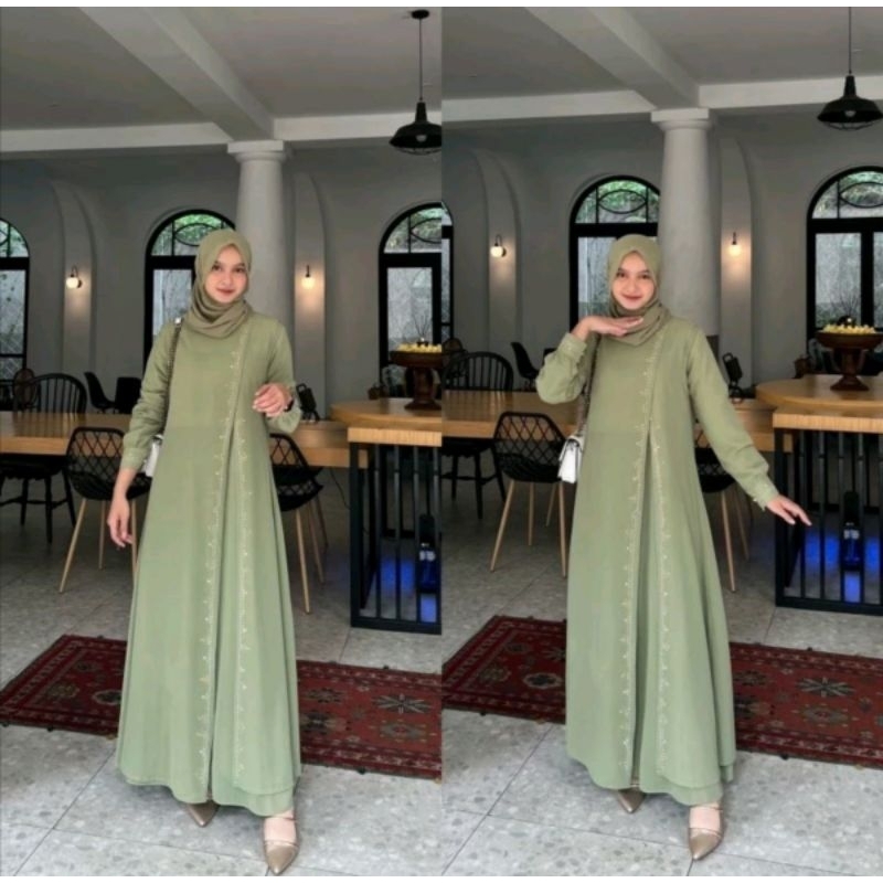 Jual Tera Dress Ceruty Abaya Hitam Turkey Gamis Syari Muslimah Dress ...