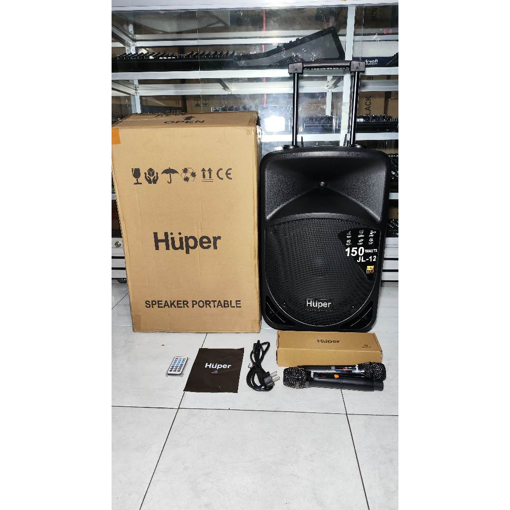 Jual Speaker Aktif Portable Huper JL12 JL-12 JL 12 Original 12in Plus 2 Mic Genggam Wireless ...