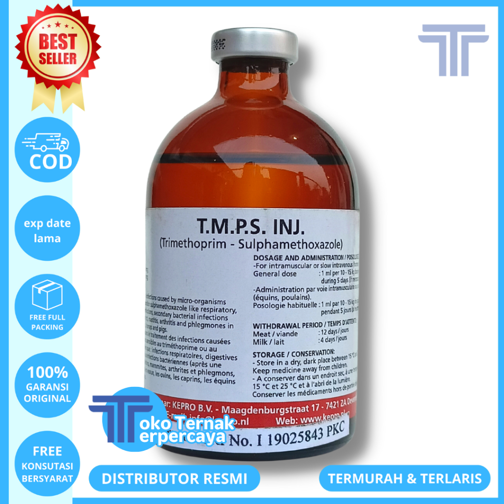 Jual KEPRO TMPS INJ 100ML - Obat Antibiotik Hewan Diare Batuk Pilek ...