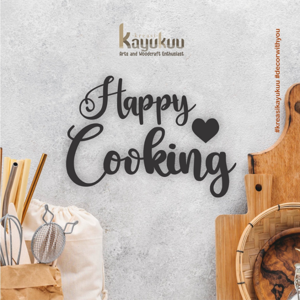 Jual Kreasikayukuu Hiasan Dinding Dapur Happy Cooking Walldecor Rumah ...