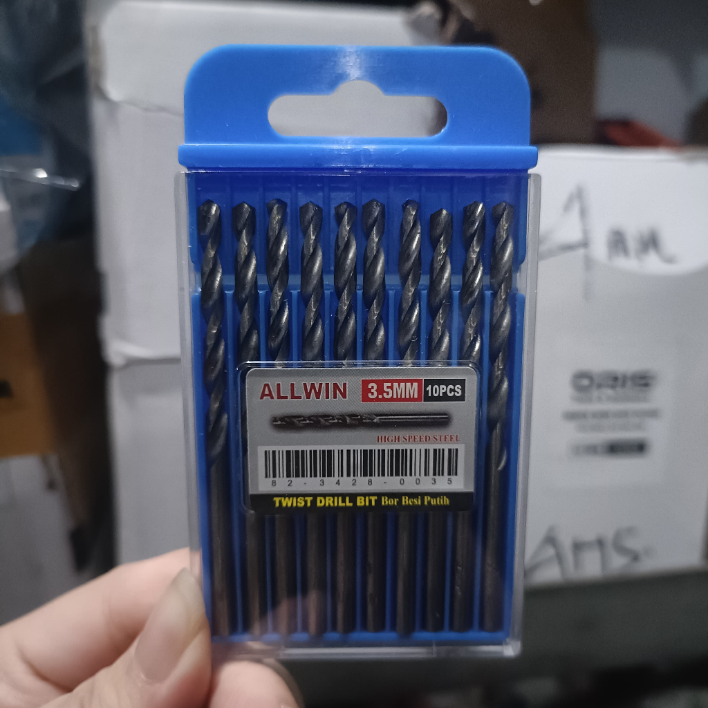 Jual 1 PAK ISI 10 PCS Mata Bor Besi Putih ALLWIN 3,5 MM 3,5mm | Shopee ...