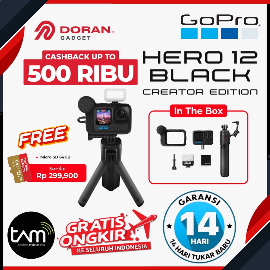 Jual GoPro Hero 12 Black Creator Edition Action Camera Go Pro 12 Action Cam - Garansi Resmi TAM ...