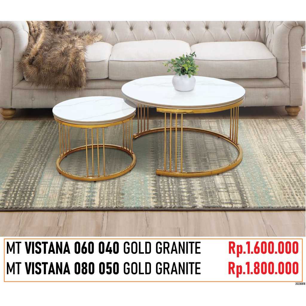 Jual Nesting Table Granit Gold Bulat Meja Beranak Coffee Table Meja ...