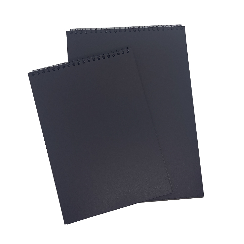 Jual Notebook Black Paper Vertikal /Sketchbook hitam berdiri Black ...