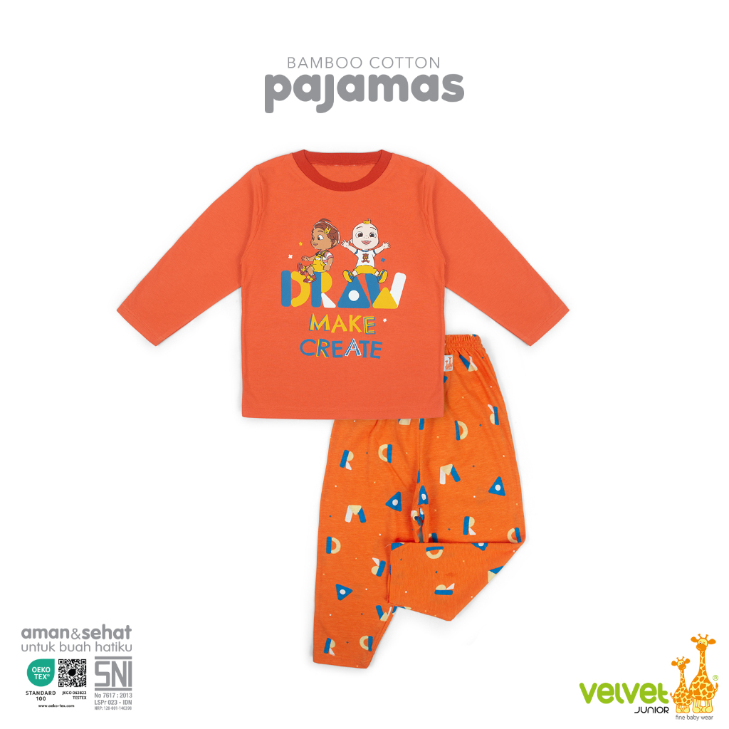 Jual Velvet Junior Piyama Anak Unisex Bamboo Cotton Pajamas Series 8 ...